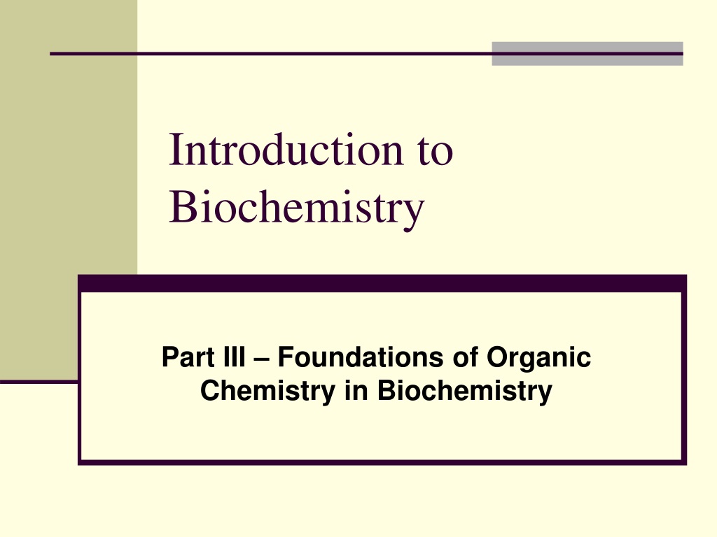 PPT - Introduction to Biochemistry I PowerPoint Presentation, free ...