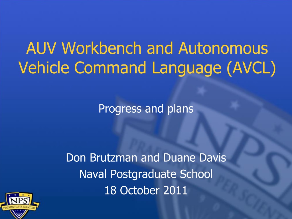 PPT - AUV Workbench and Autonomous Vehicle Command Language (AVCL ...