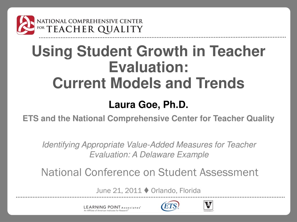 PPT - Identifying Appropriate Value-Added Measures for Teacher ...