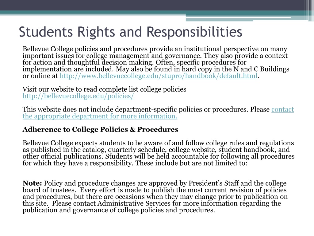 PPT - Understanding Student Rights and Responsibilities at Bellevue ...