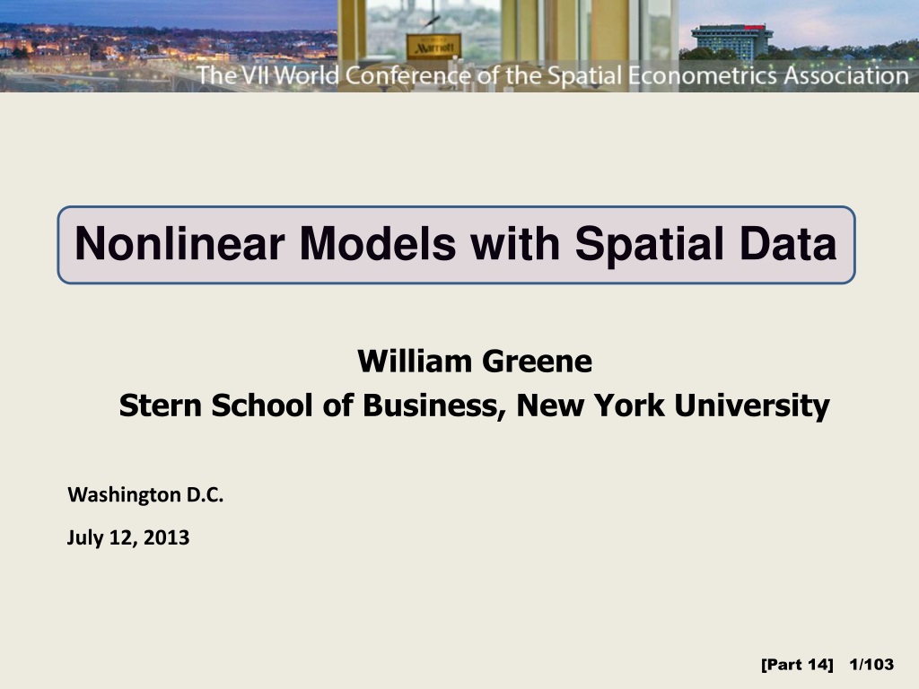 PPT - Nonlinear Models with Spatial Data PowerPoint Presentation, free ...