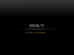 PPT - Social TV Update #1 PowerPoint Presentation, free download - ID ...
