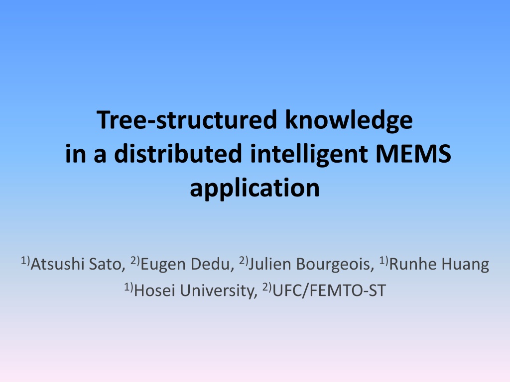 PPT - Tree-structured knowledge in a distributed intelligent MEMS application PowerPoint ...