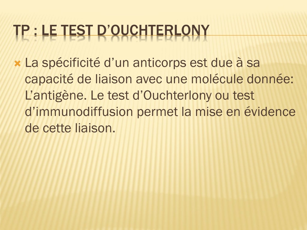 PPT - TP : Le test d’ OUchterlony PowerPoint Presentation, free ...