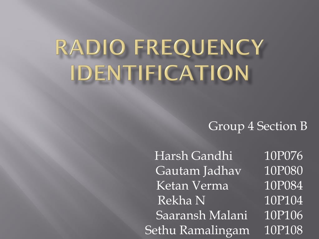 PPT - Radio Frequency identification PowerPoint Presentation, free ...