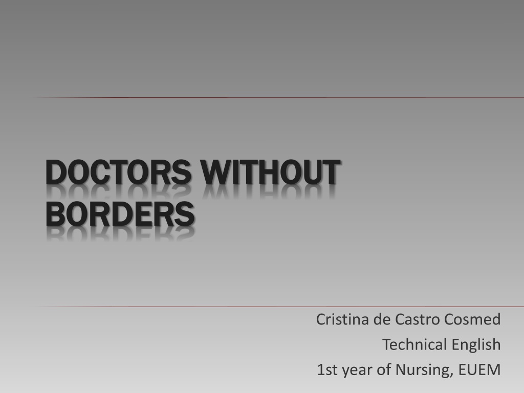 PPT - DOCTORS WITHOUT BORDERS PowerPoint Presentation, free download ...