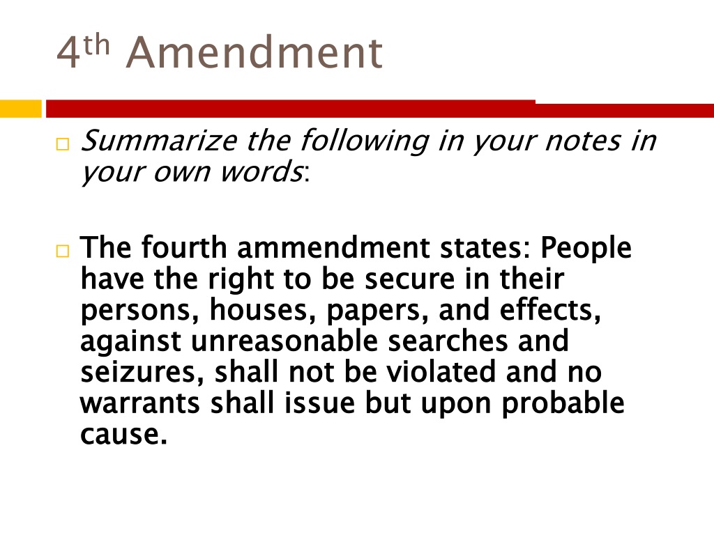 PPT - 4 th Amendment PowerPoint Presentation, free download - ID:1522829