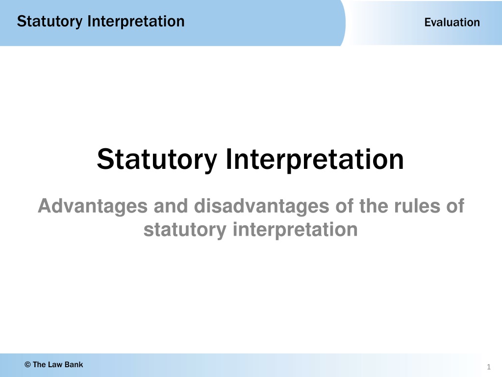 PPT - Statutory Interpretation PowerPoint Presentation, free download ...