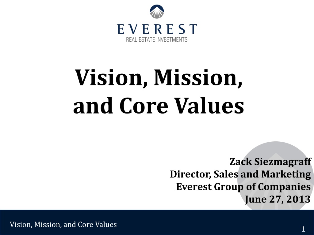 PPT - Vision, Mission, and Core Values PowerPoint Presentation, free ...
