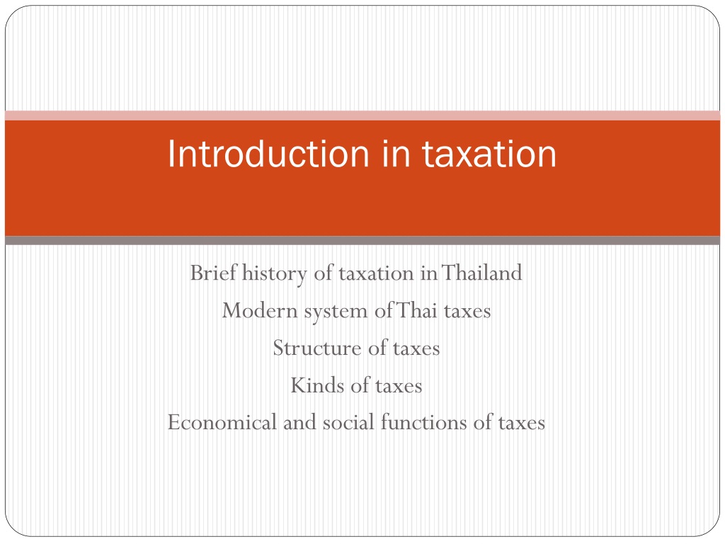 PPT - Introduction in taxation PowerPoint Presentation, free download ...