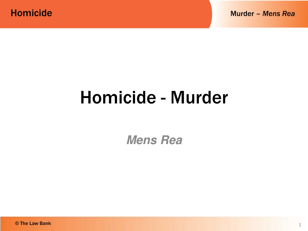 PPT - Homicide - Murder PowerPoint Presentation, free download - ID:1531496