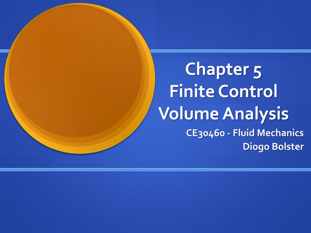 PPT - Chapter 5 Finite Control Volume Analysis PowerPoint Presentation ...