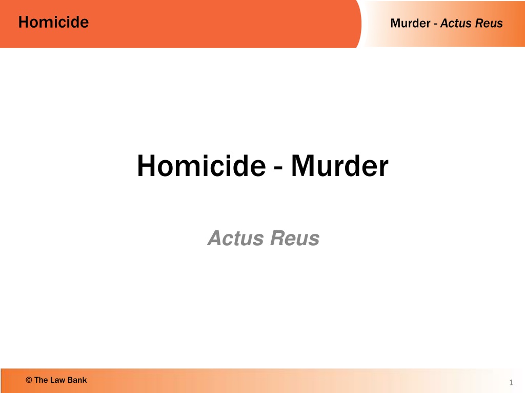 PPT - Homicide - Murder PowerPoint Presentation, free download - ID:1533426