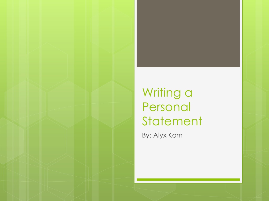 PPT - Writing a Personal Statement PowerPoint Presentation, free ...