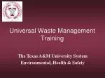 PPT - Universal Waste Training PowerPoint Presentation, free download ...