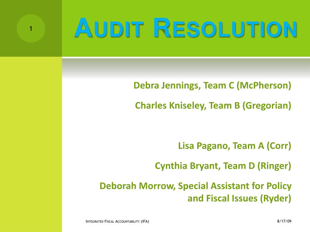 PPT - Audit Resolution PowerPoint Presentation, free download - ID:1540066