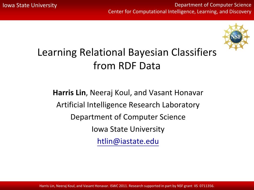 PPT - Learning Relational Bayesian Classifiers from RDF Data Using ...