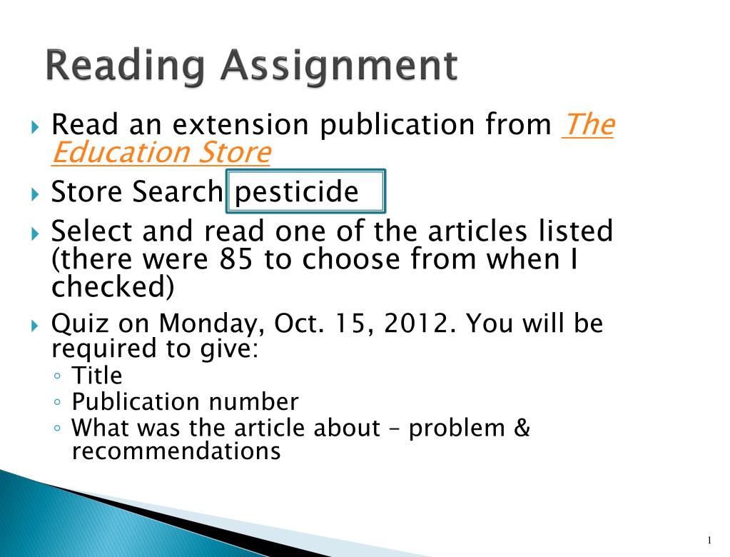 PPT - Reading Assignment PowerPoint Presentation, free download - ID ...