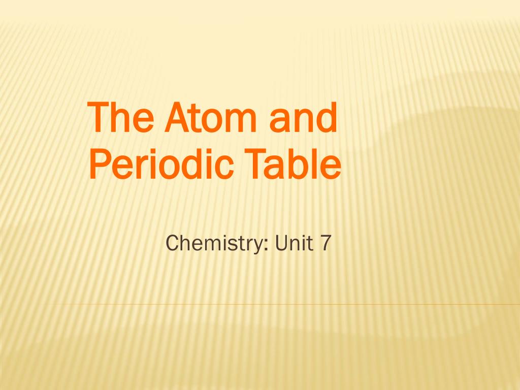 PPT - The Atom and Periodic Table PowerPoint Presentation, free ...