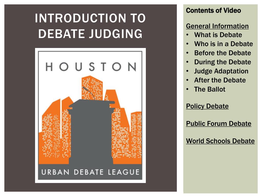 PPT - Introduction to Debate Judging PowerPoint Presentation, free ...