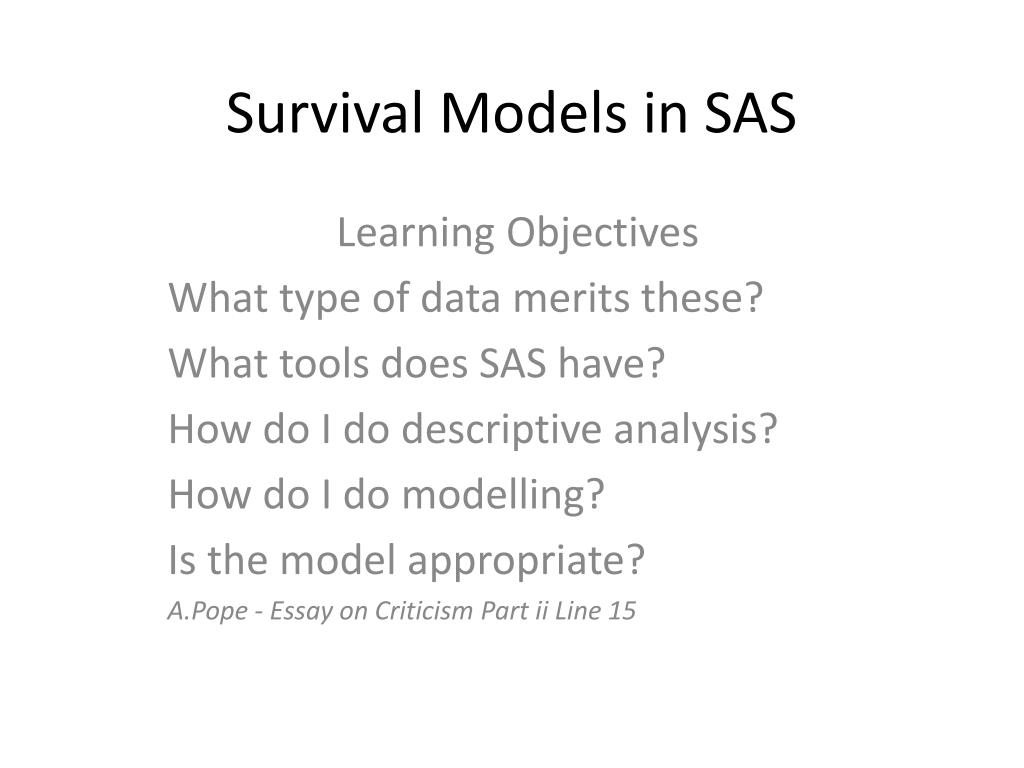 PPT - Survival Models in SAS PowerPoint Presentation, free download ...