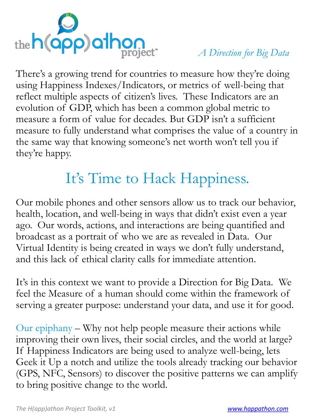 PPT - H(app)athon Project: Designing Metrics for Happiness and Well ...