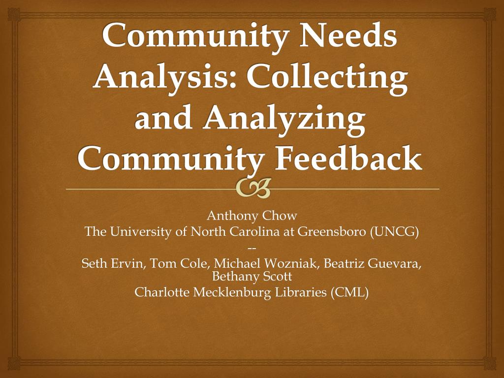 PPT - Community Needs Analysis : Collecting and Analyzing Community ...