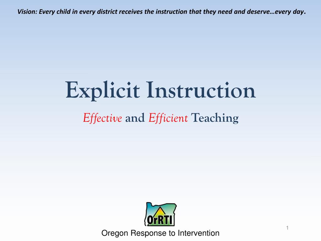 PPT - Explicit Instruction Effective and Efficient Teaching PowerPoint ...
