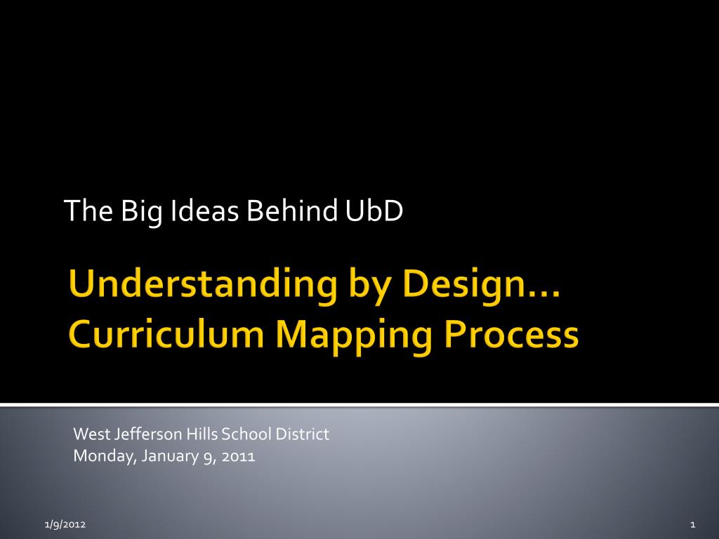 PPT - Understanding by Design… Curriculum Mapping Process PowerPoint ...