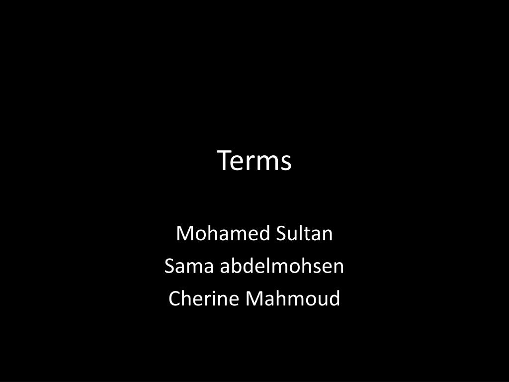 PPT - Terms PowerPoint Presentation, free download - ID:1555481