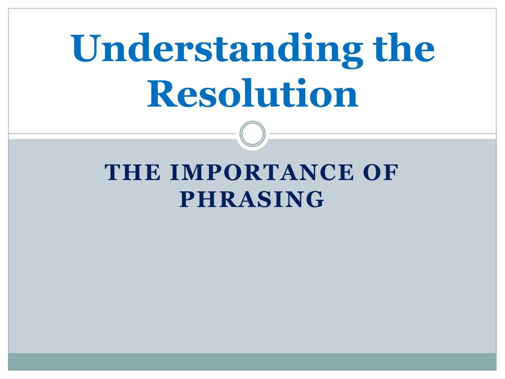 PPT - Understanding the Resolution PowerPoint Presentation, free ...