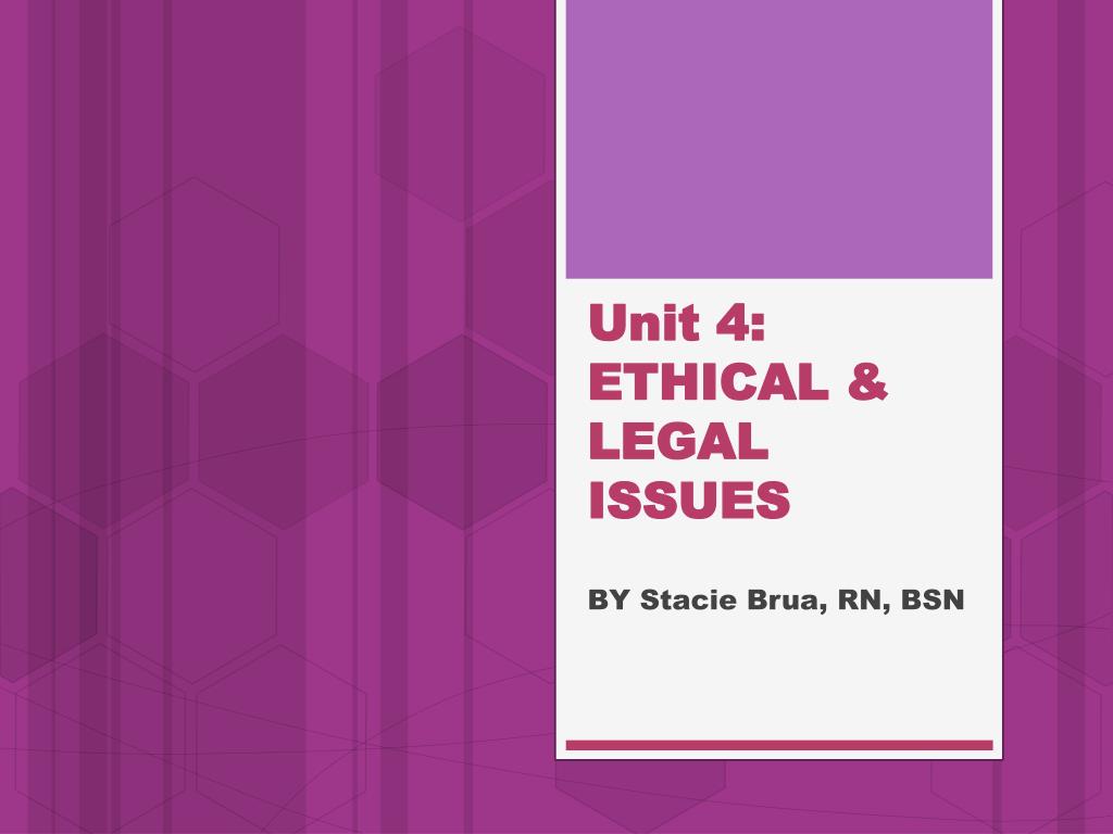 PPT - Unit 4: ETHICAL & LEGAL ISSUES PowerPoint Presentation, free ...