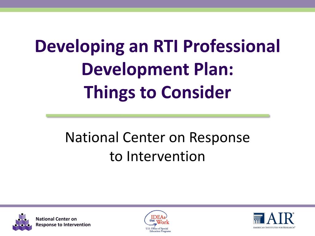 PPT - Developing an RTI Professional Development Plan: Things to ...