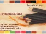 PPT - Problem Solving and Programming – Problem Solving PowerPoint ...