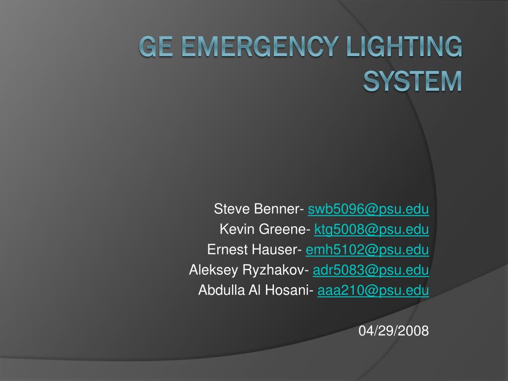 PPT - GE Emergency Lighting System PowerPoint Presentation, free ...