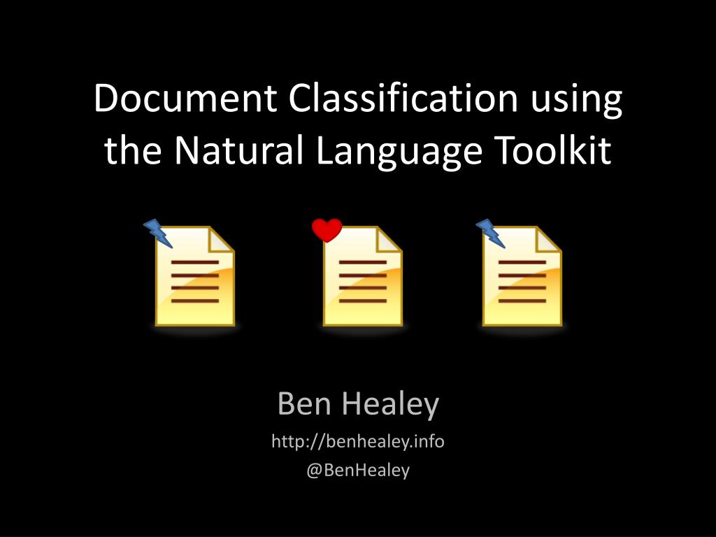 PPT - Document Classification using the Natural Language Toolkit ...