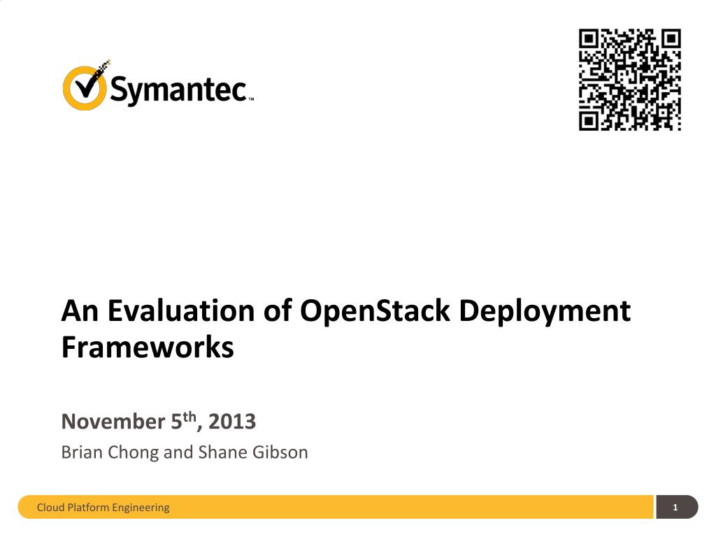 PPT - An Evaluation of OpenStack Deployment Frameworks PowerPoint ...