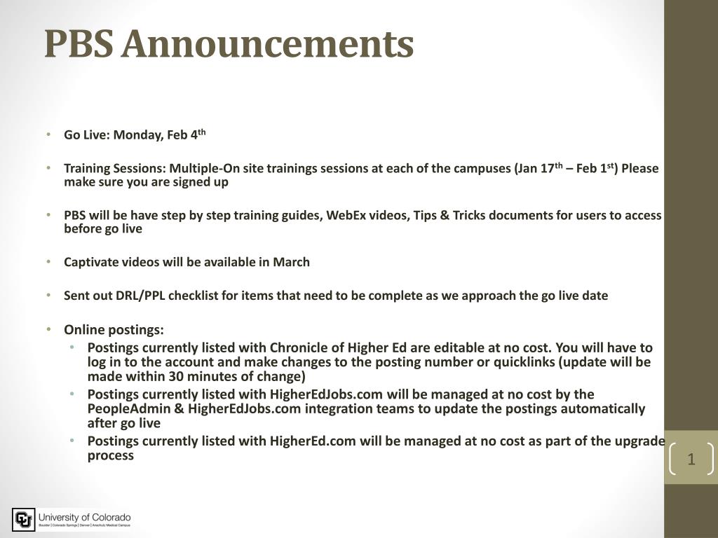 PPT - PBS Announcements PowerPoint Presentation, free download - ID:1567600