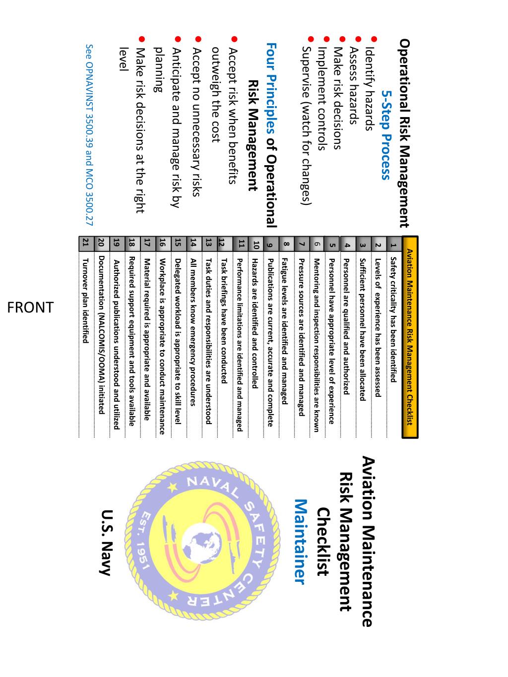 PPT - Aviation Maintenance Risk Management Checklist Maintainer ...