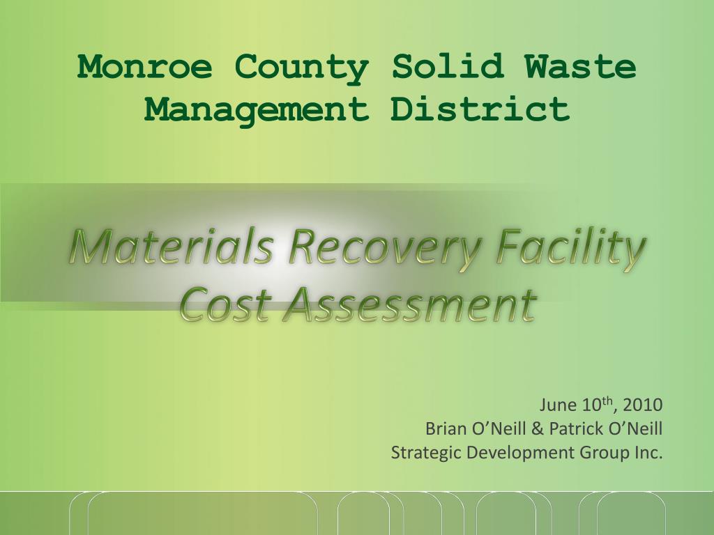 PPT - Monroe County Solid Waste Management District PowerPoint ...