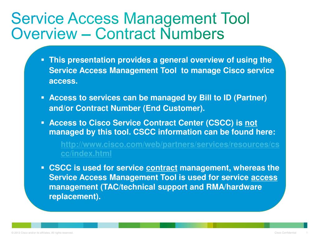 PPT - Service Access Management Tool Overview – Contract Numbers ...