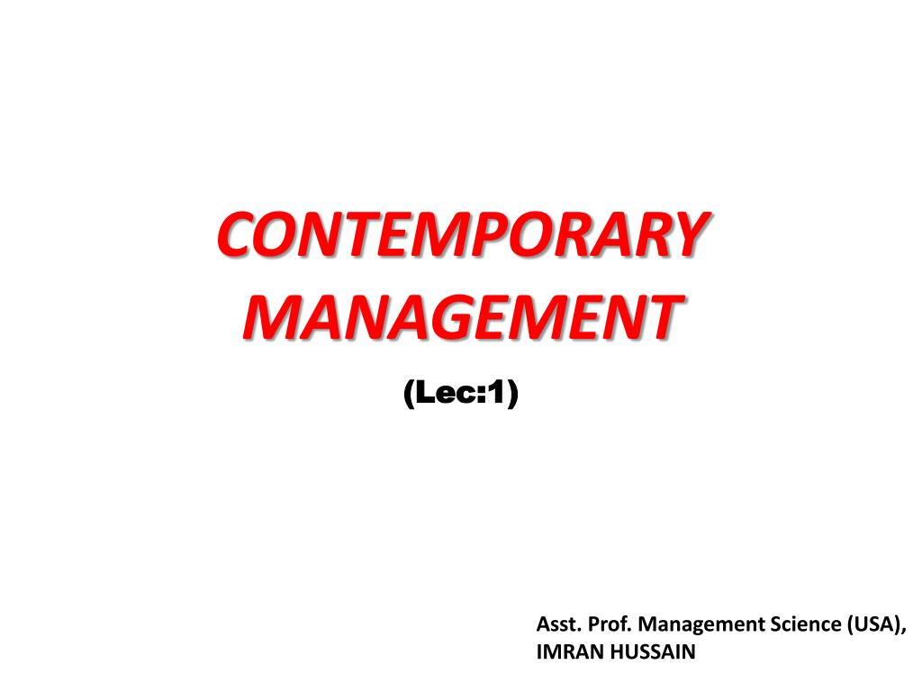 PPT - CONTEMPORARY MANAGEMENT PowerPoint Presentation, free download ...