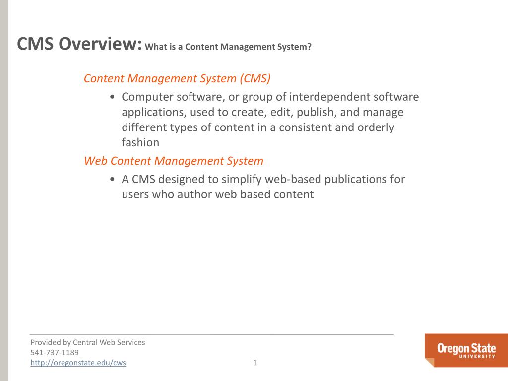 PPT - CMS Overview: What is a Content Management System? PowerPoint ...
