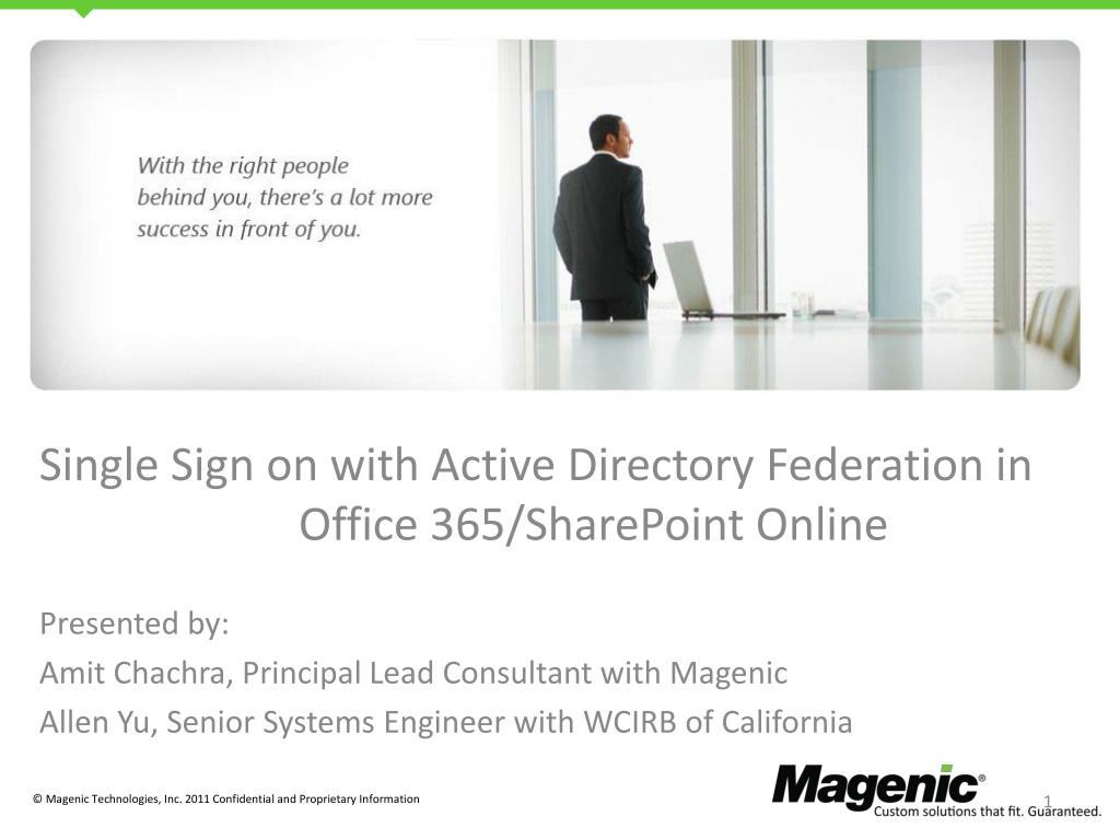 PPT - Single Sign on with Active Directory Federation in Office 365 ...
