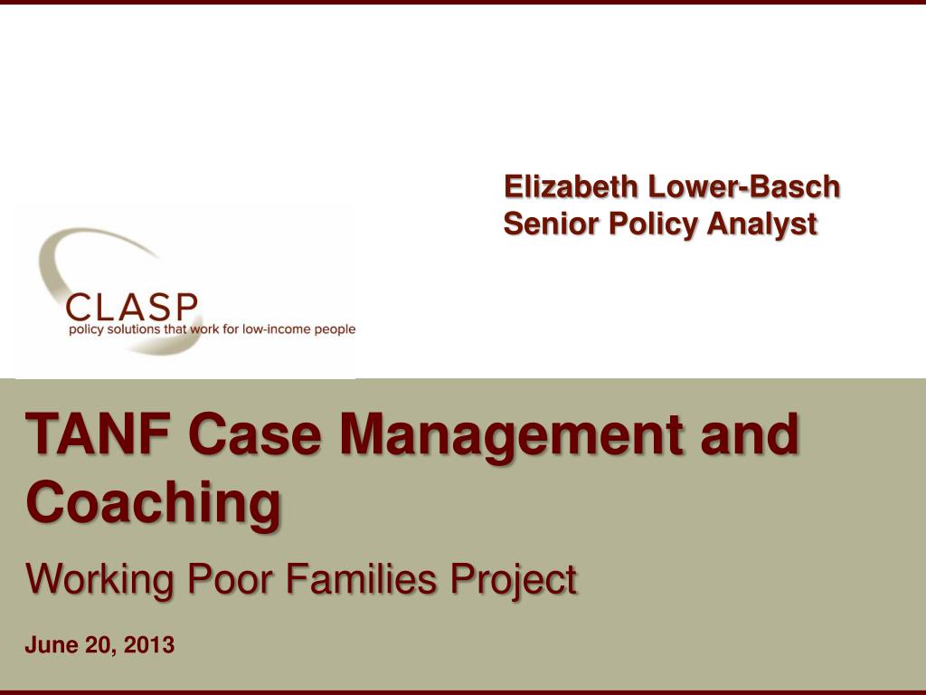 PPT - TANF Case Management and Coaching PowerPoint Presentation, free ...