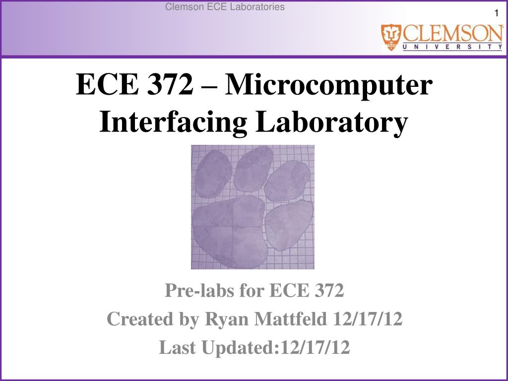 PPT - ECE 372 – Microcomputer Interfacing Laboratory PowerPoint ...