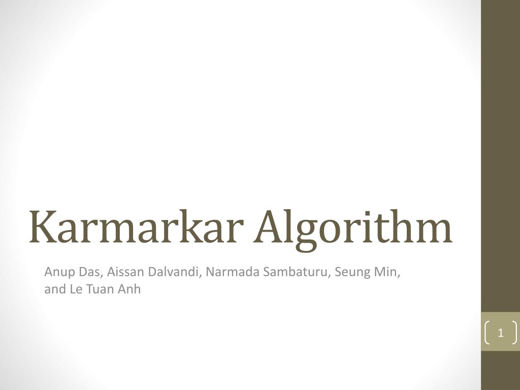 PPT - Karmarkar Algorithm PowerPoint Presentation, free download - ID ...
