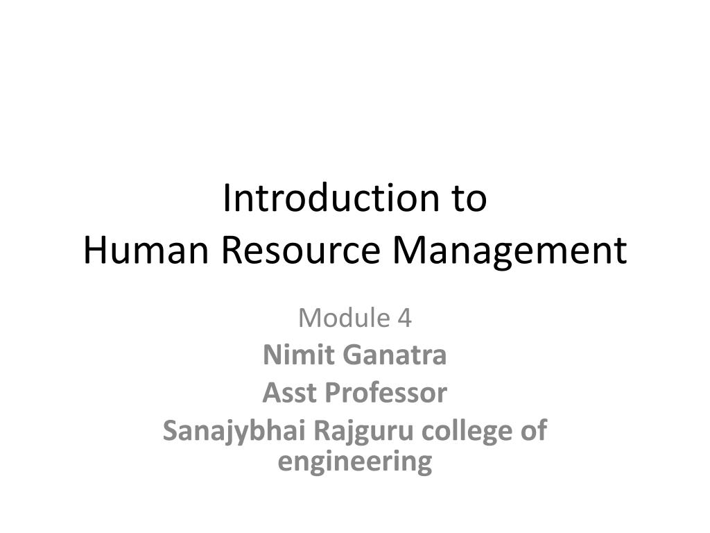 PPT - Introduction to Human Resource Management PowerPoint Presentation ...