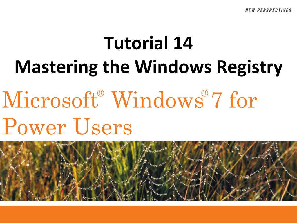 PPT - Tutorial 14 Mastering the Windows Registry PowerPoint ...
