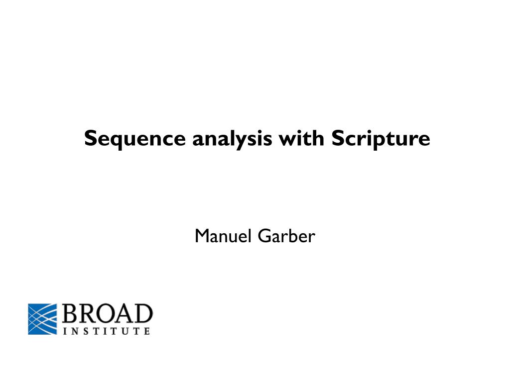 PPT - Sequence analysis with Scripture PowerPoint Presentation, free ...
